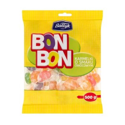 🎯 Cukierki BonBon Bałtyk, twarde karmelki owocowe, 500g - Biuronet Warszawa